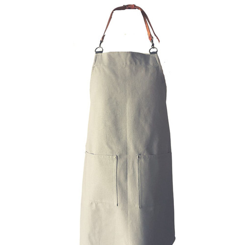 Khaki canvas and leather apron | Tailor Nina Aprons