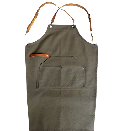 Charcoal Canvas and Leather Apron | Tailor Nina Aprons