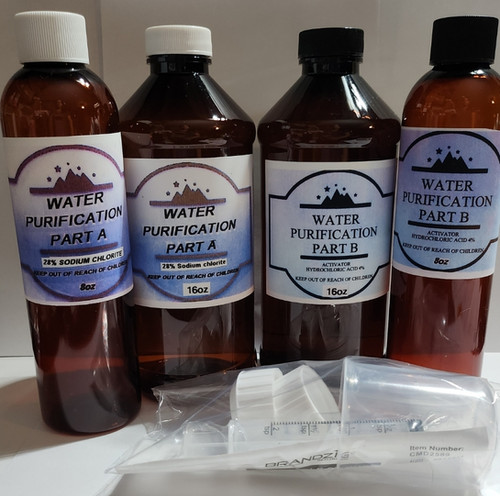 Chlorine Dioxide Water Purification Kit (1) 16oz (1) 8oz, Par. A&B ...