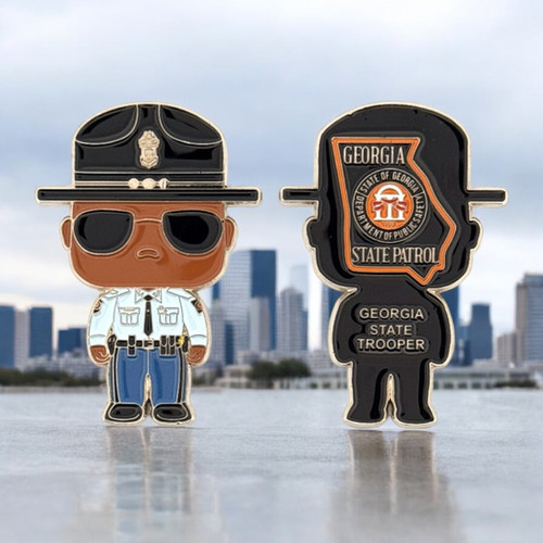 Georgia State Patrol Mini State Trooper Challenge Coin V2 | Blue Hawk Coins
