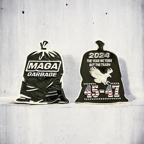 Limited Edition MAGA Garbage Bag President Trump Challenge Coin | Blue ...