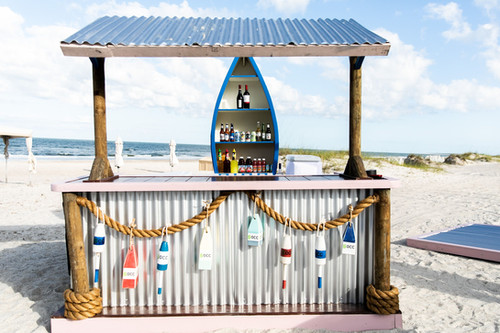 Marina Bar with Dingy Boat Back Bar Hutch | Florida Fresh Events