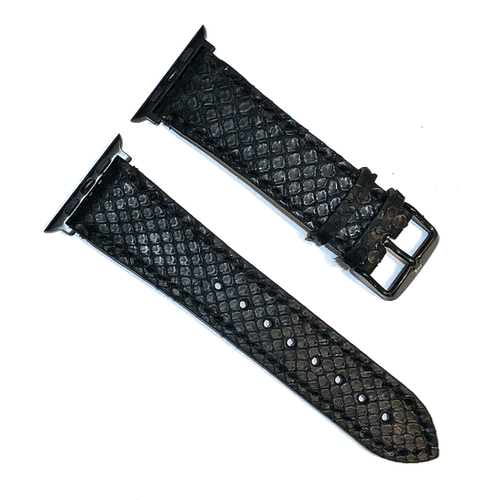 *EXOTIC* Made-to-Order Black Python Watch Straps | smithandleehandmade