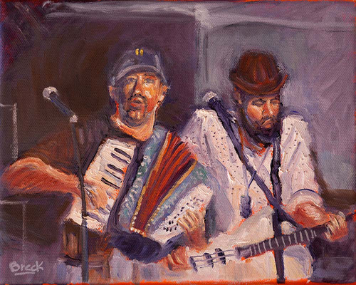 Two Musicians, (Oil on Canvas - 8"x10") | Oil Paintings Of Dou