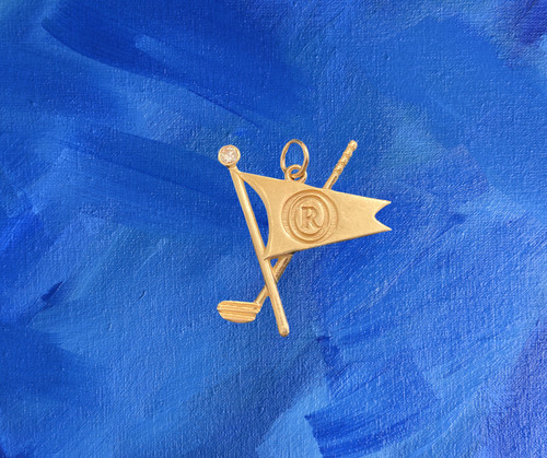 Yellow Gold ORC Burgee with Diamond Top Staff Golf Club | Reef Gallery Inc