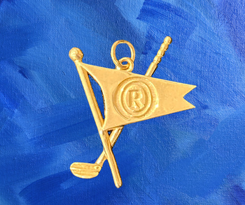 Yellow Gold ORC Burgee with Golf Club Large | Reef Gallery Inc