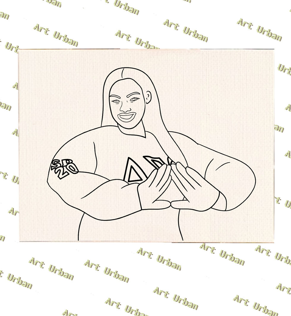 Delta Sigma Theta 1 Pre Drawn Canvas for Painting, Divine Nine, Si ...