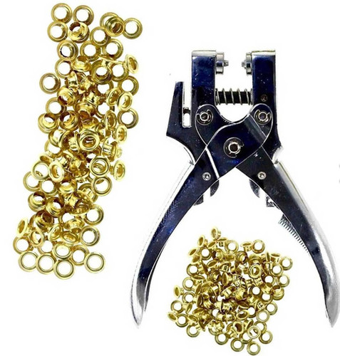 Leather Craft Tool Eyelet Puncher Plier Set with 4.2mm and 7mm Eyelets ...