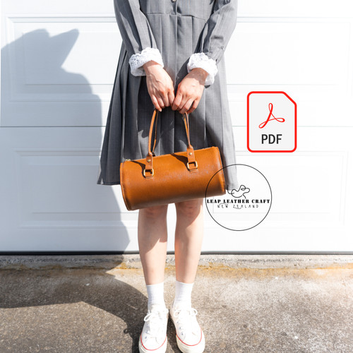 No.112 Tube Bag - A4 PDF Pattern | Leap Leather Craft