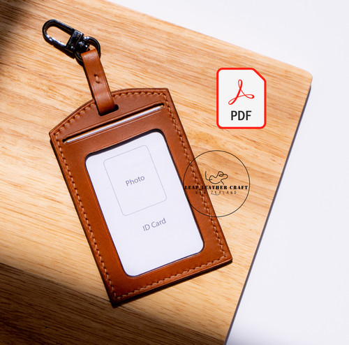 No.416 Vertical ID Card Holder - A4 PDF Pattern | Leap Leather Craft