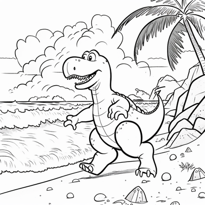 Free Dinosaur Blank Coloring Page