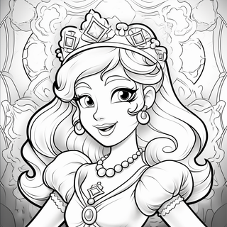 princess peach dress coloring page