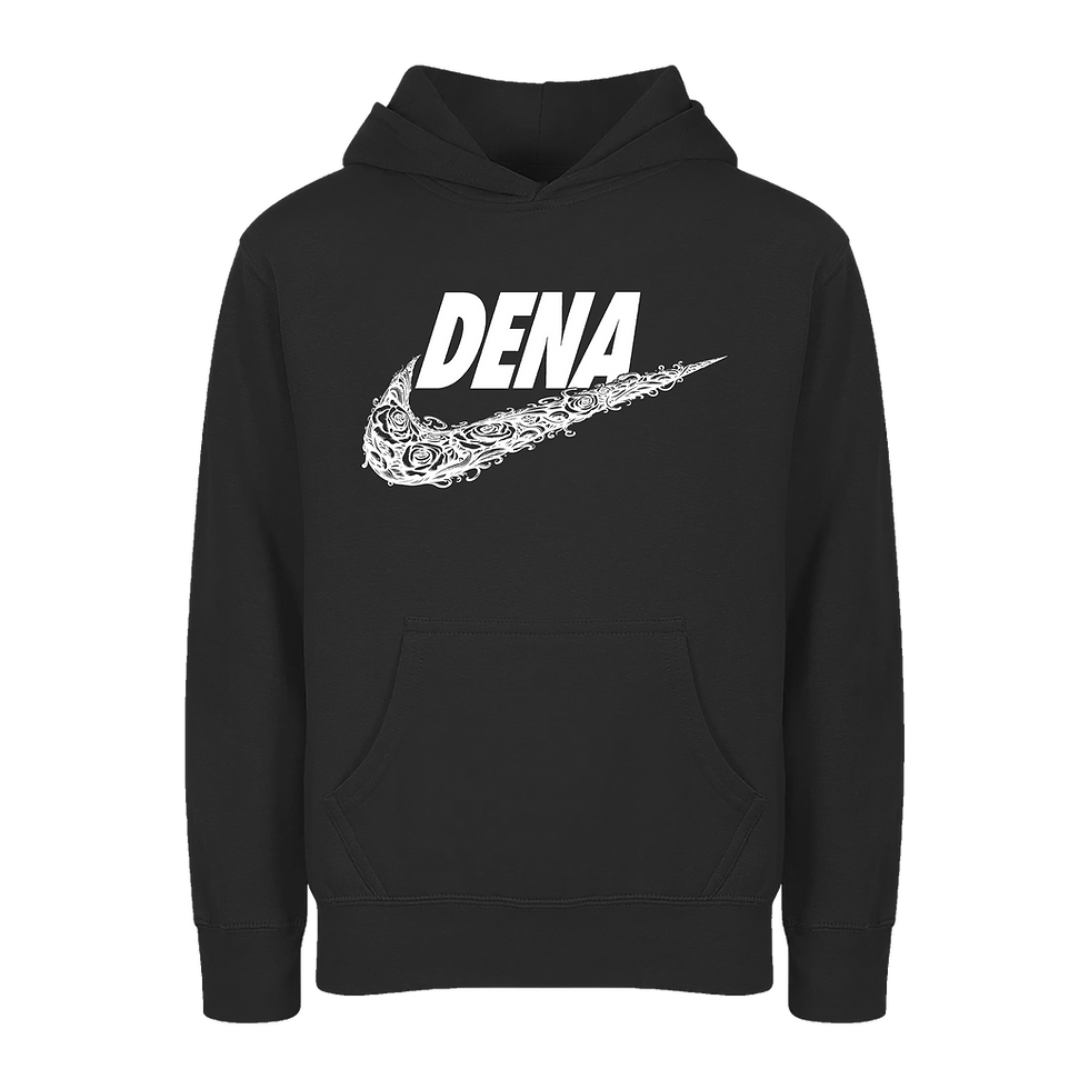 MADE IN DENA "Swoosh" Black Hoodie | MADE IN DENA