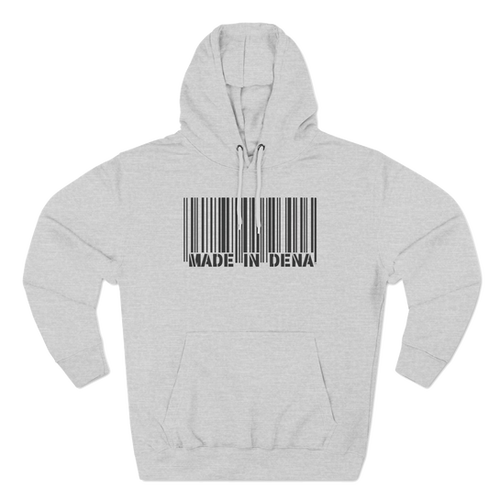 MADE IN DENA "Barcode" Heather Grey Hoodie | MADE IN DENA