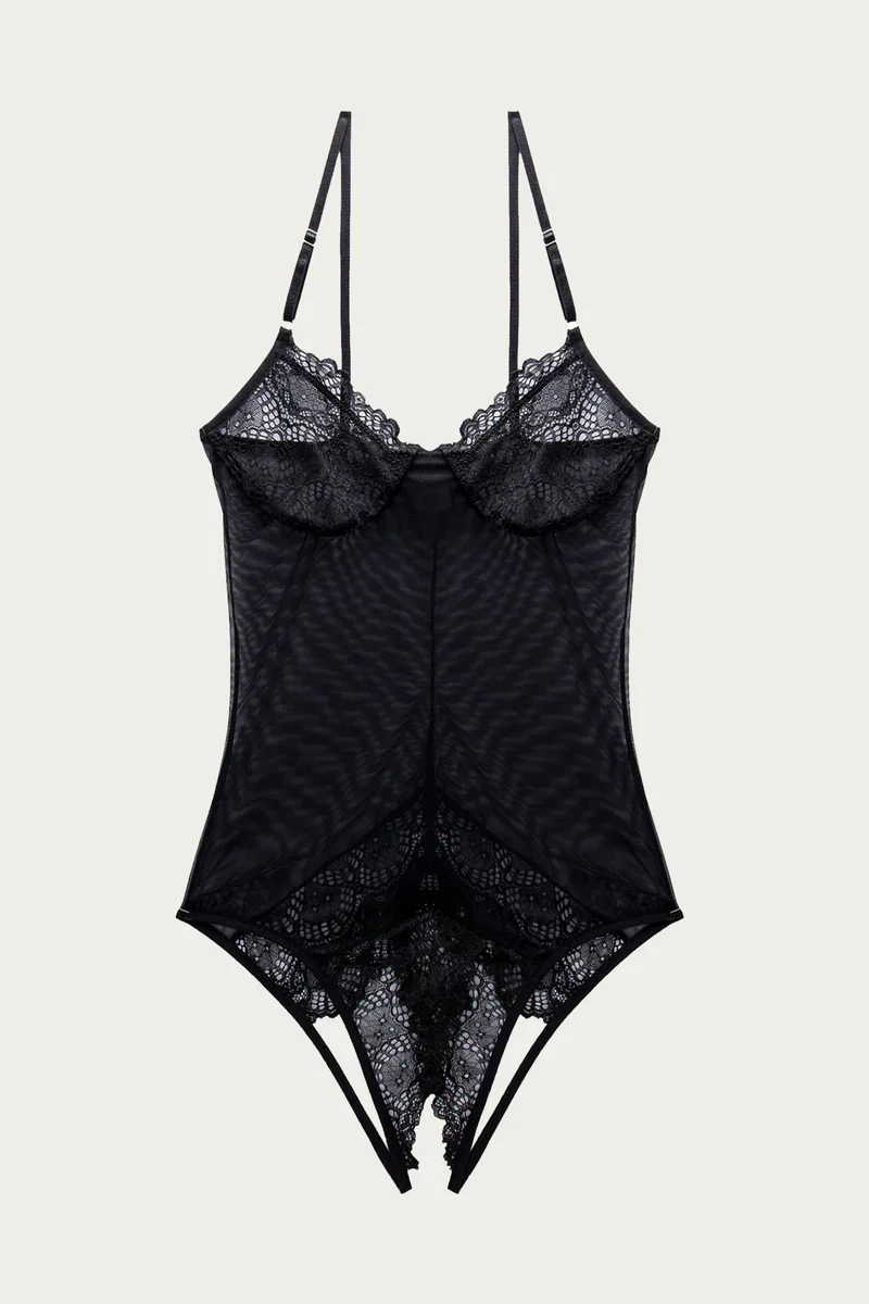 Only Hearts Whisper Sweet Nothings Coucou Bodysuit In Black Suelto