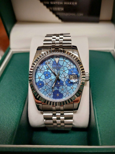 36mm flower motif datejust mod | Interstellar Watches