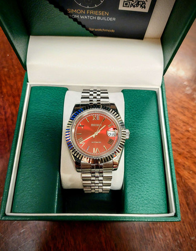 39mm blood red datejust mod | Interstellar Watches