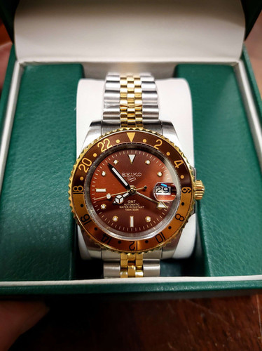 40mm vintage Root Beer GMT mod | Interstellar Watches