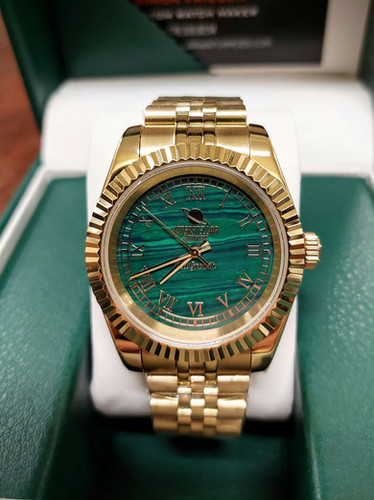 40mm malachite Stone Age | Interstellar Watches