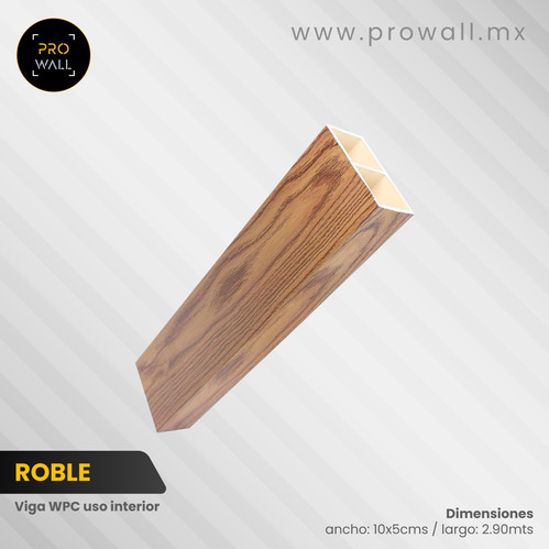 Viga rectangular WPC uso interior 10 x 5 cms, largo 2.90 mts modelo ...