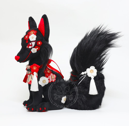 Plum Blossom Fox Shikigami Handmade Plushie | Ruman's Plushie