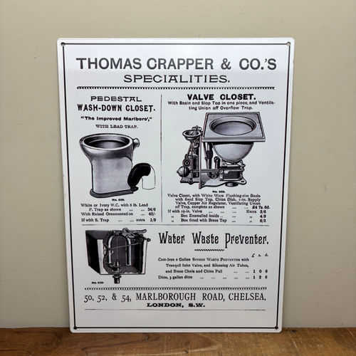 Thomas Crapper Toilet Sign | Rustique Living