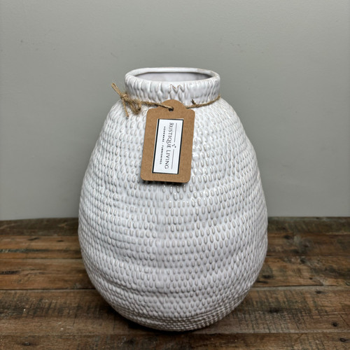 White Textured Pot | Rustique Living