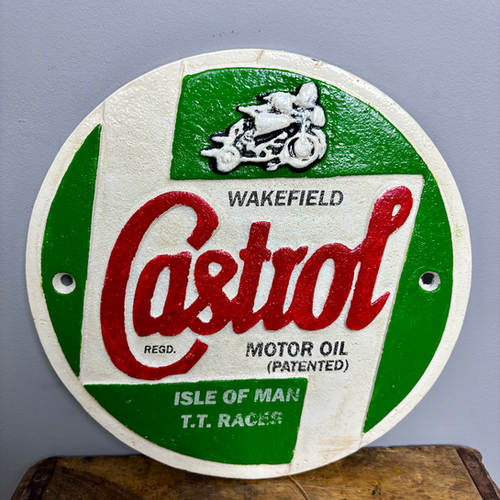 Cast Iron Castrol TT Races Sign | Rustique Living