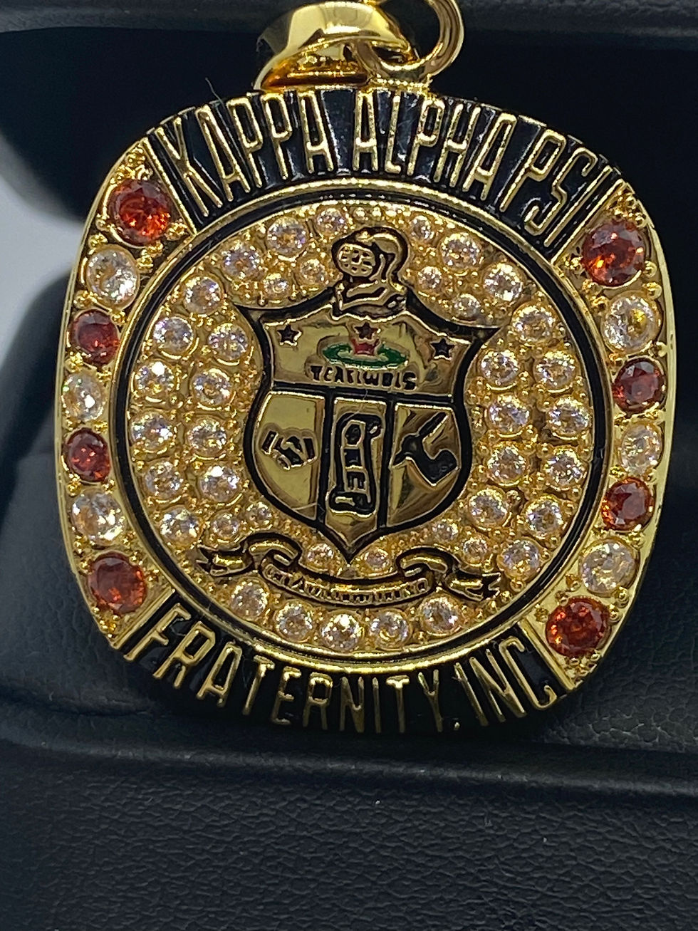 Kappa Alpha Psi Red & Clear Stone Pendant | The Ring Creator