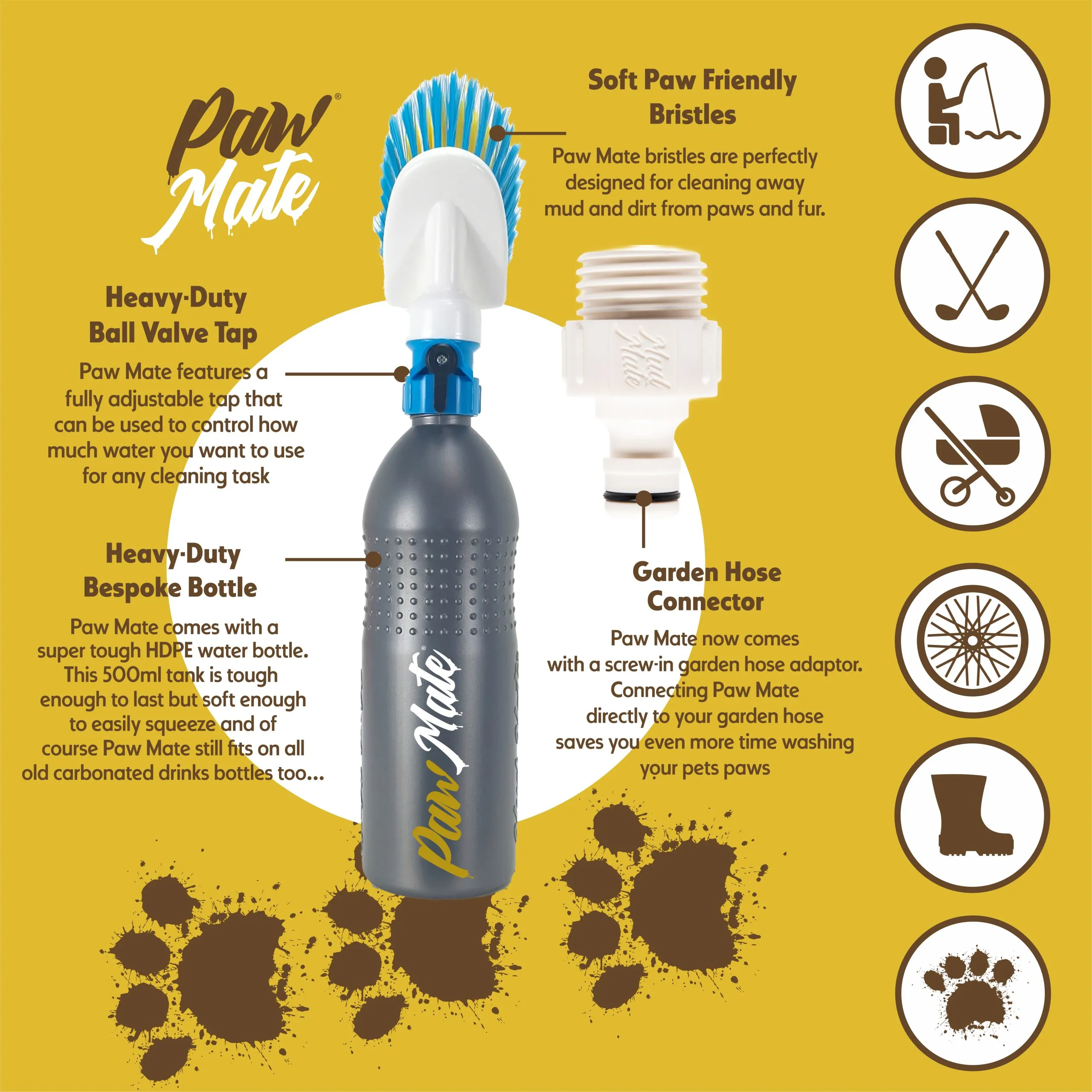 Paw Mate - the easy way to wash mud off your dog's paws | K9Sport