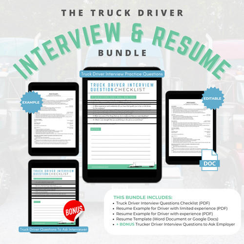 The Truck Driver Interview & Resume Bundle | SOSHAUL