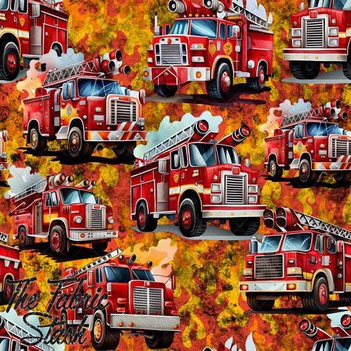 Fire Truck - Digital Seamless Pattern | InStock Fabric Stash