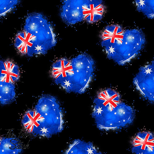 Aussie Heart Flag - Digital Seamless Pattern | InStock Fabric Stash