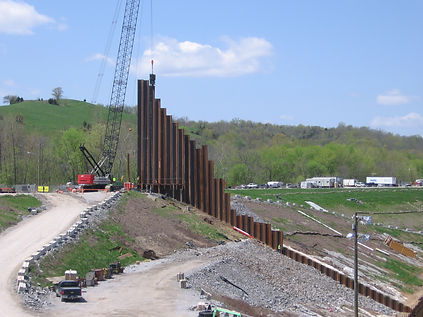 Tangent piles, secant walls, sheet piling, shotcrete, Earth retention