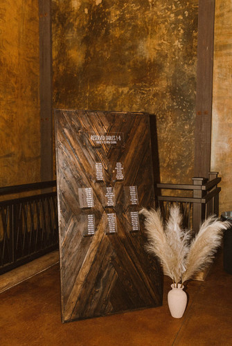 Unique 8’ x 4’ Solid Wood Chevron Pattern Seating Chart | Mishele Dumars