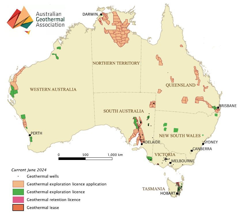 Australian Geothermal Tenement Map June 2024