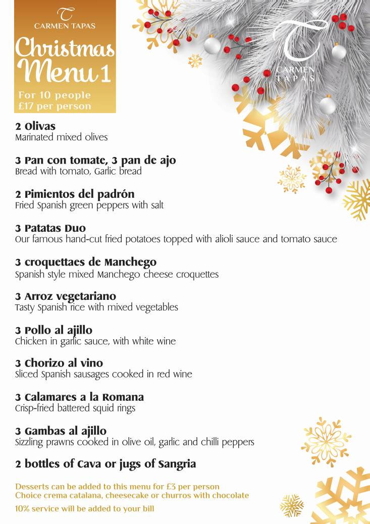 Christmas Set Menu | Carmen Tapas