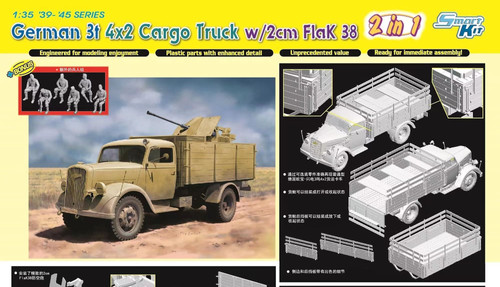 Dragon 6828 1/35 German 3t 4x2 Truck w/2cm FlaK 38 2in1 + фигурки 2022 ...