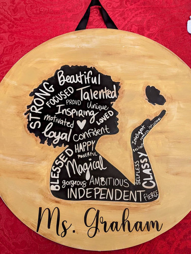 Round Positive Affirmations Sign | Ashley Grace Signs