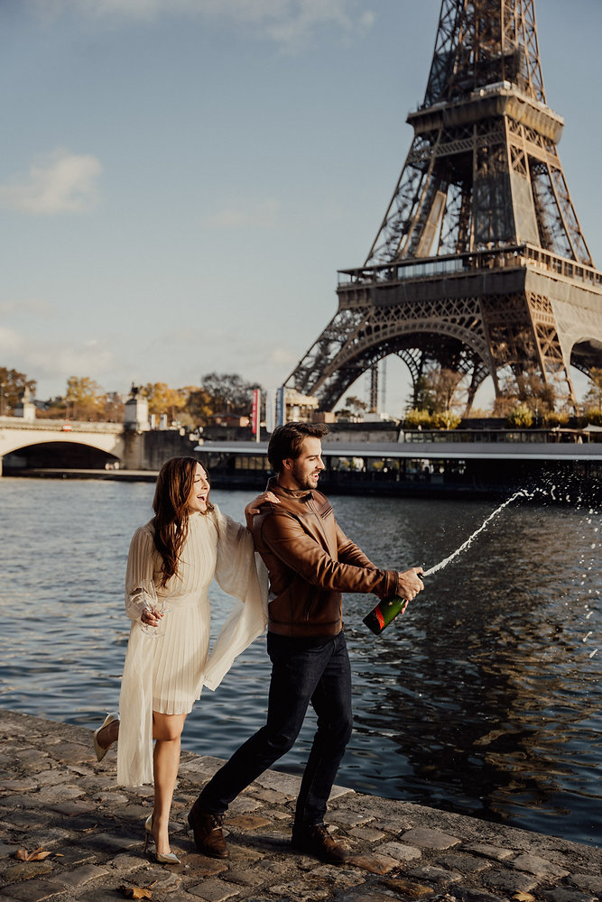 Romantic Sunset Engagement In Paris | Paris Photographer