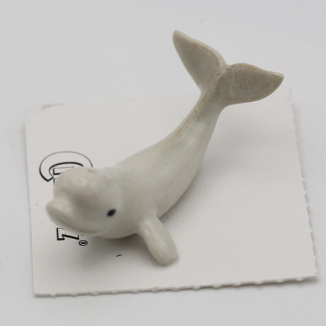 Miniature Porcelain Beluga Whale Figurine | Cochrane Polar Bear Habitat