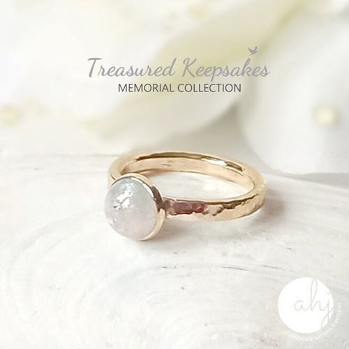 9ct Gold Orb Keepsake Ring for cremation ashes or lock of hair ...