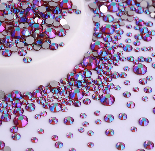 Mixed Sizes Fuchsia AB | Royal Rhinestones