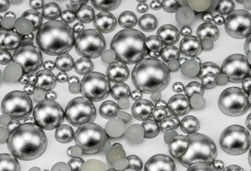 Silver Flat Back Pearls | Royal Rhinestones