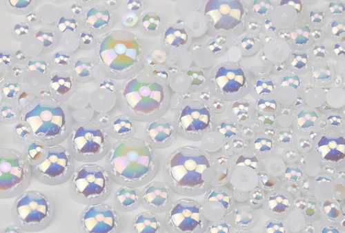 White AB Flat Back Pearls | Royal Rhinestones