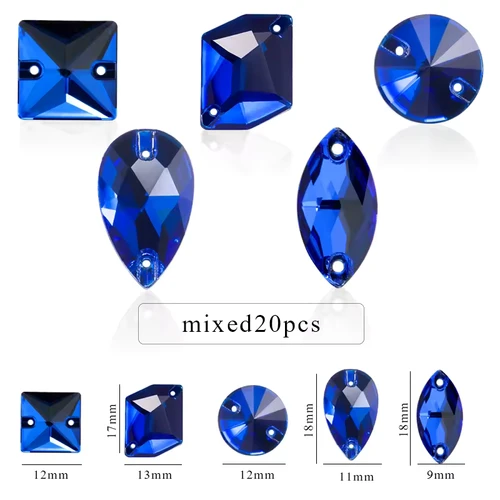Sapphire Mixed Shapes | Royal Rhinestones