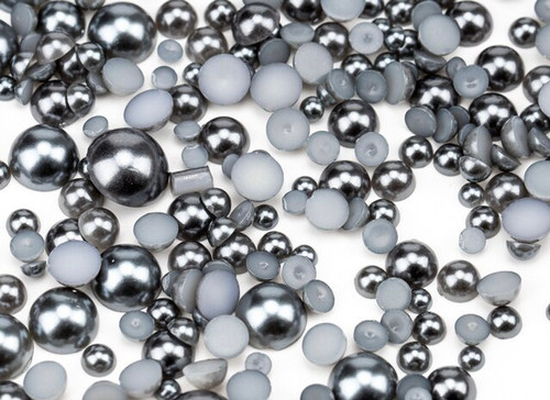 Dark Gray Flat Back Pearls | Royal Rhinestones