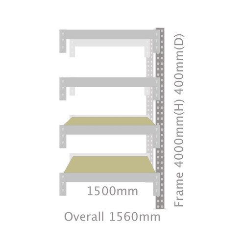 Add On Bay 4000mm(H) x 1500mm(L) x 400mm(D) | United Racking