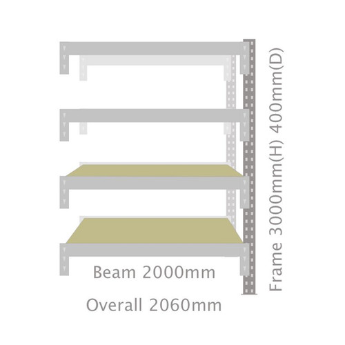 Add On Bay 3000mm(H) x 2000mm(L) x 400mm(D) | United Racking