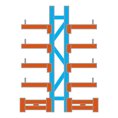 Double Sided / Complete Bay / 600mm Arms / 5 Levels | United Racking